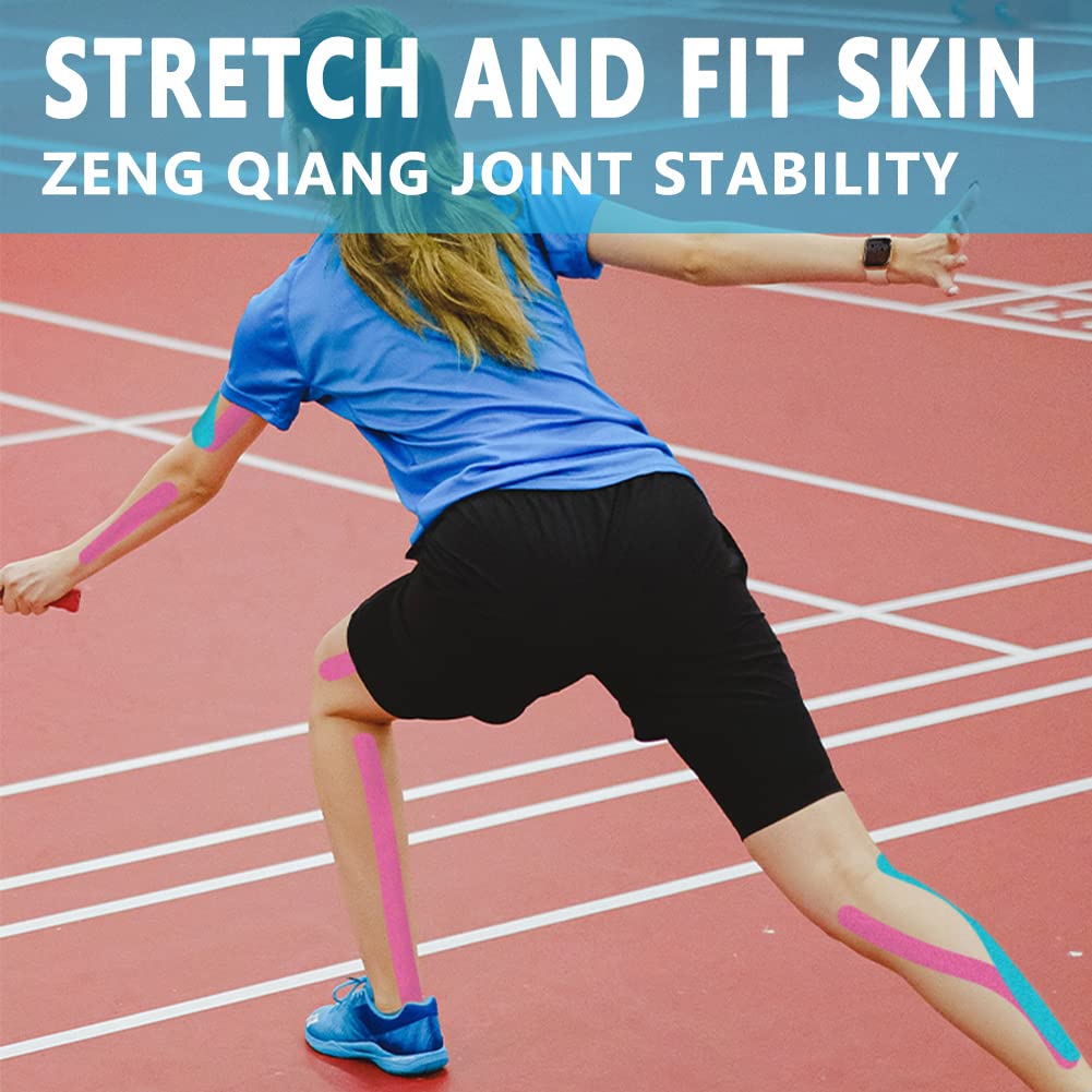 Kinesiology Tape 5 Rolls Physio Relieve Muscle Soreness and Strain Shoulders Wrists Knees Ankles Elastic Waterproof Good Air Permeability Hypoallergenic 5 Rolls 2 inch x 16 Foot Beige by SOONGO