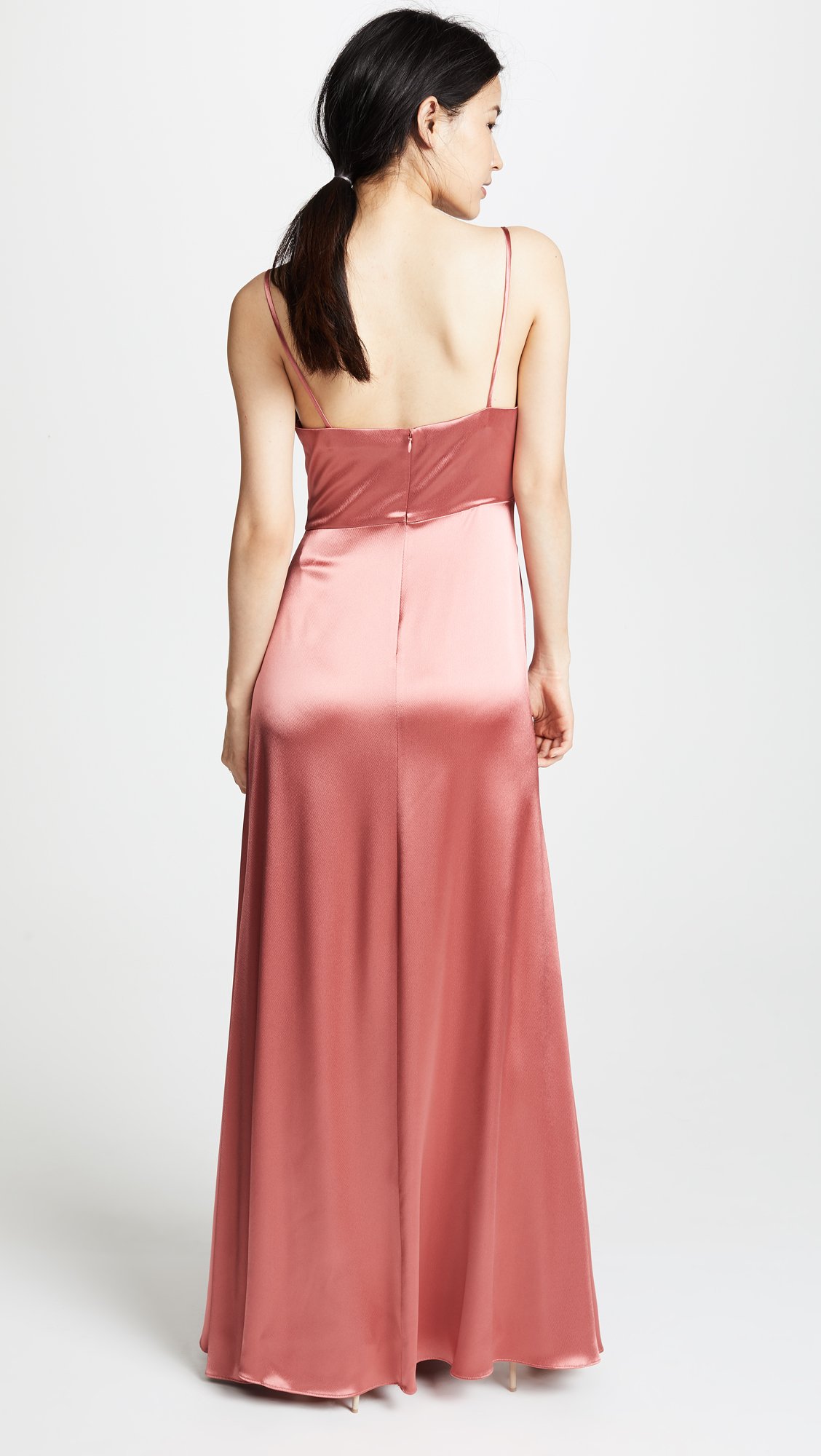 Jill Jill Stuart Women's Satin Wrap Slip Dress, Rosewood, 8