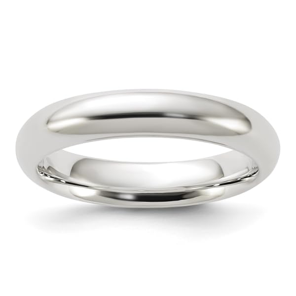 IceCarats 925 Sterling Silver 4mm Comfort Fit Plain Classic Wedding Band Ring Size 5