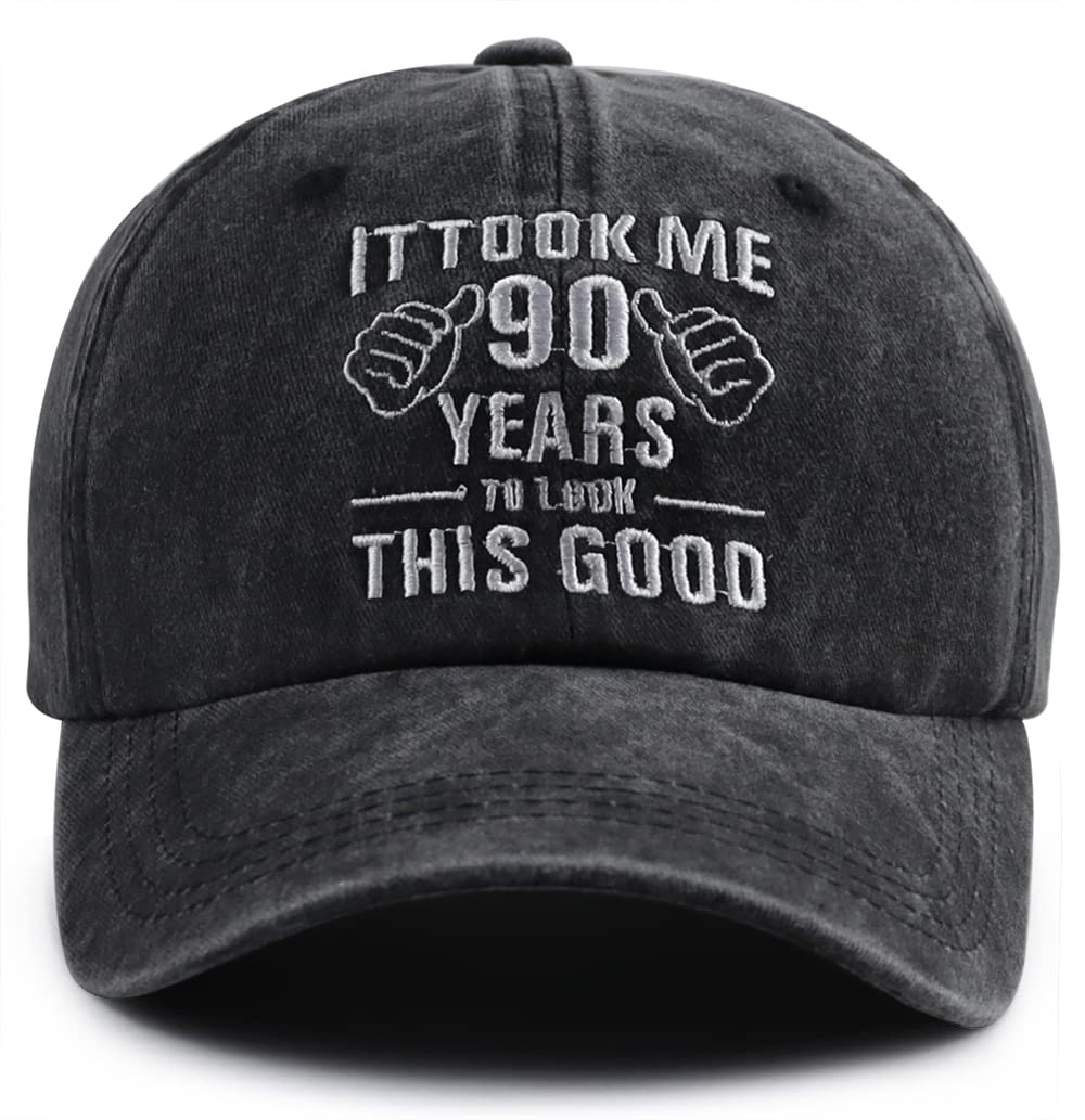 Nxizivmk 90th Birthday Decorations for Women Men, Vintage 1934 Old Man Hat, Adjustable Embroidery 90 Years Retired Baseball Cap, Funny Retirement Gifts for Dad Grandpa Friend Senior Citizen