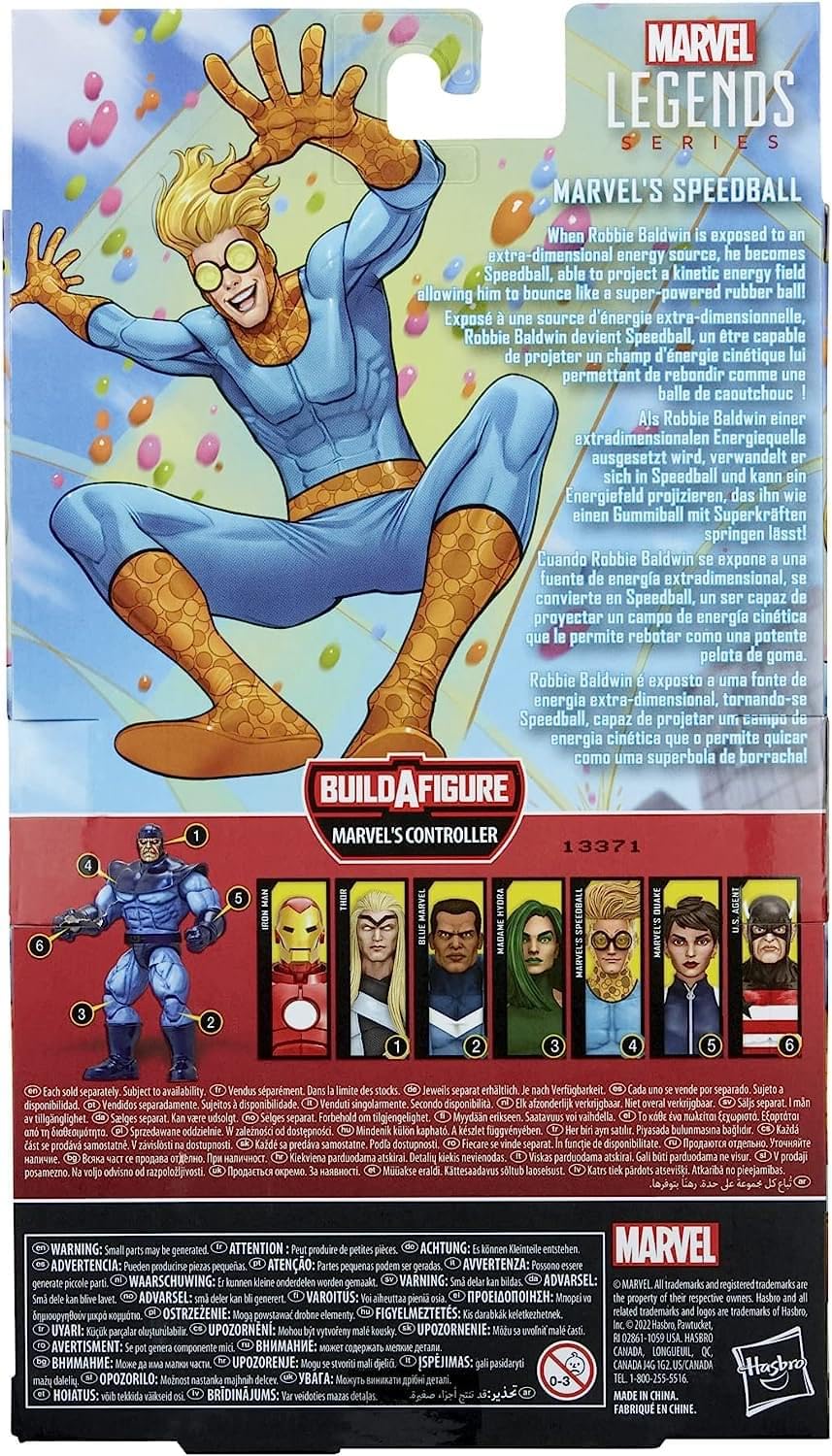 Marvel Hasbro Legends Series Speedball Classic Comics Action Figure 6-inch Collectible Toy, 1 Build-A-Figure Part