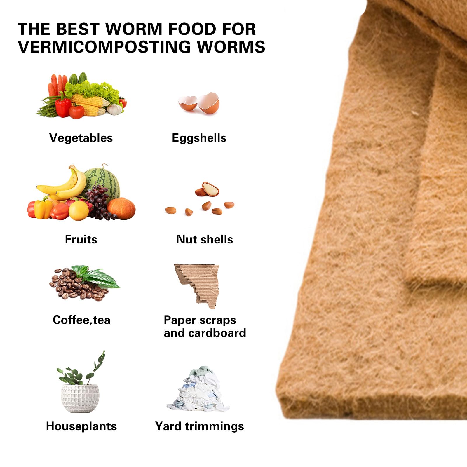 Worm Blanket for Composter, 4Pcs 23.62 * 23.62 inch Worm Blanket, Jute Fibre for Compost Bin Keeps The Worms Dark & Moist & Warm,Worms for Composting Worm Farm Kit