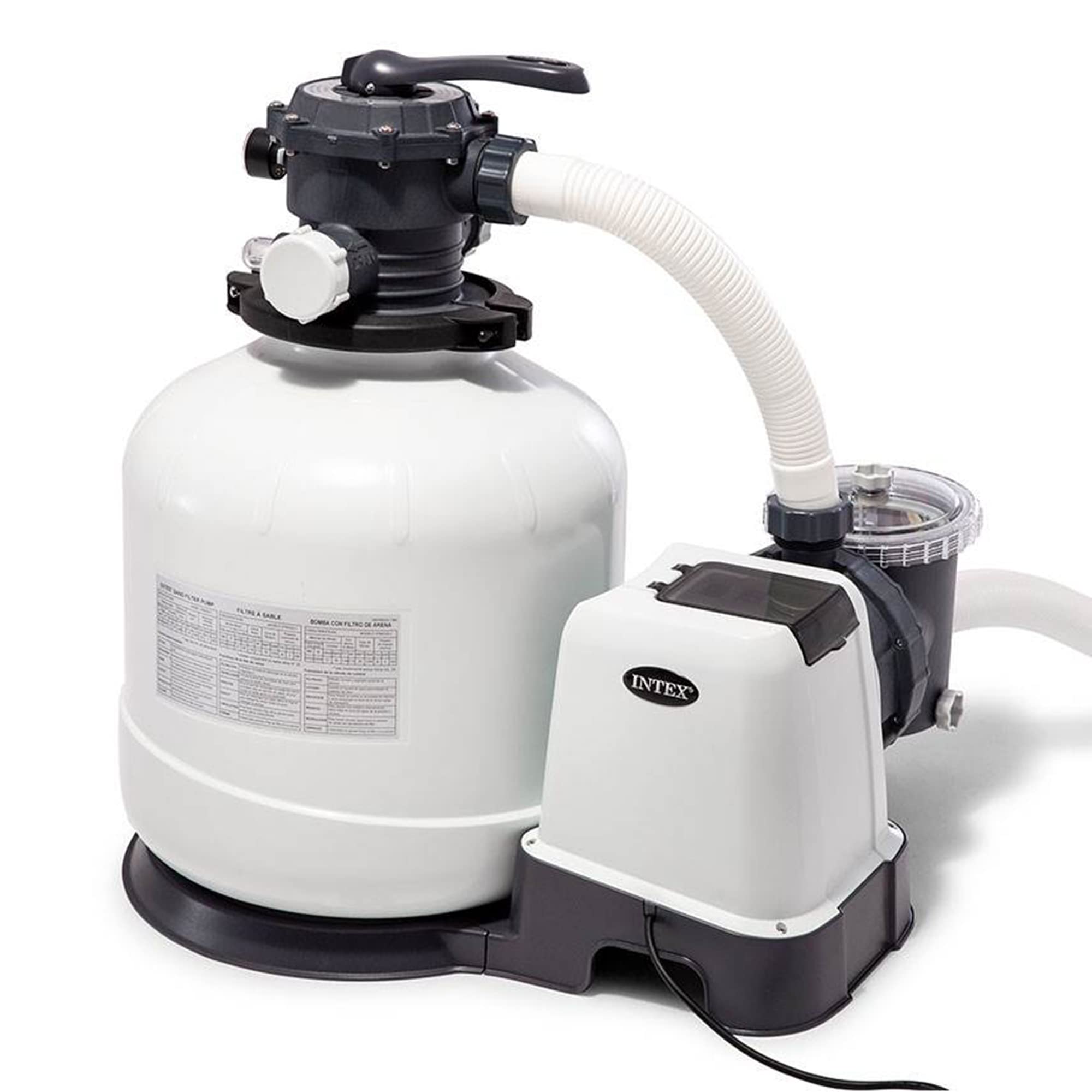 Intex 3000 GPH Sand Filter Pump with Built-In Timer and Krystal Clear Saltwater System Maintenance Set for Above Ground Outdoor Swimming Pools