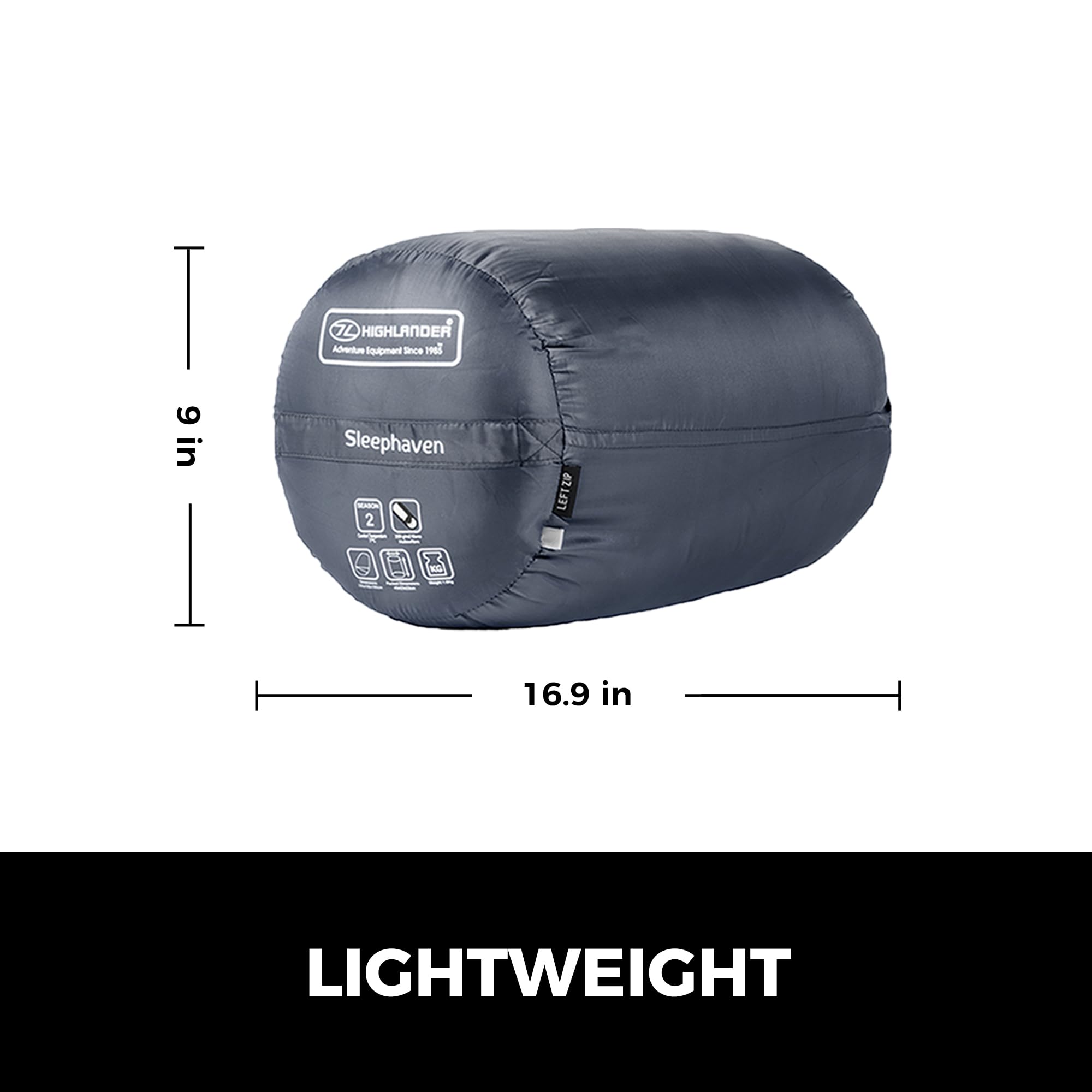 HIGHLANDER Sleephaven Sleeping Bag for Adults & Kids, Extra Large Sleeping Bag for Camping, Hiking, Outdoors, Backpacking