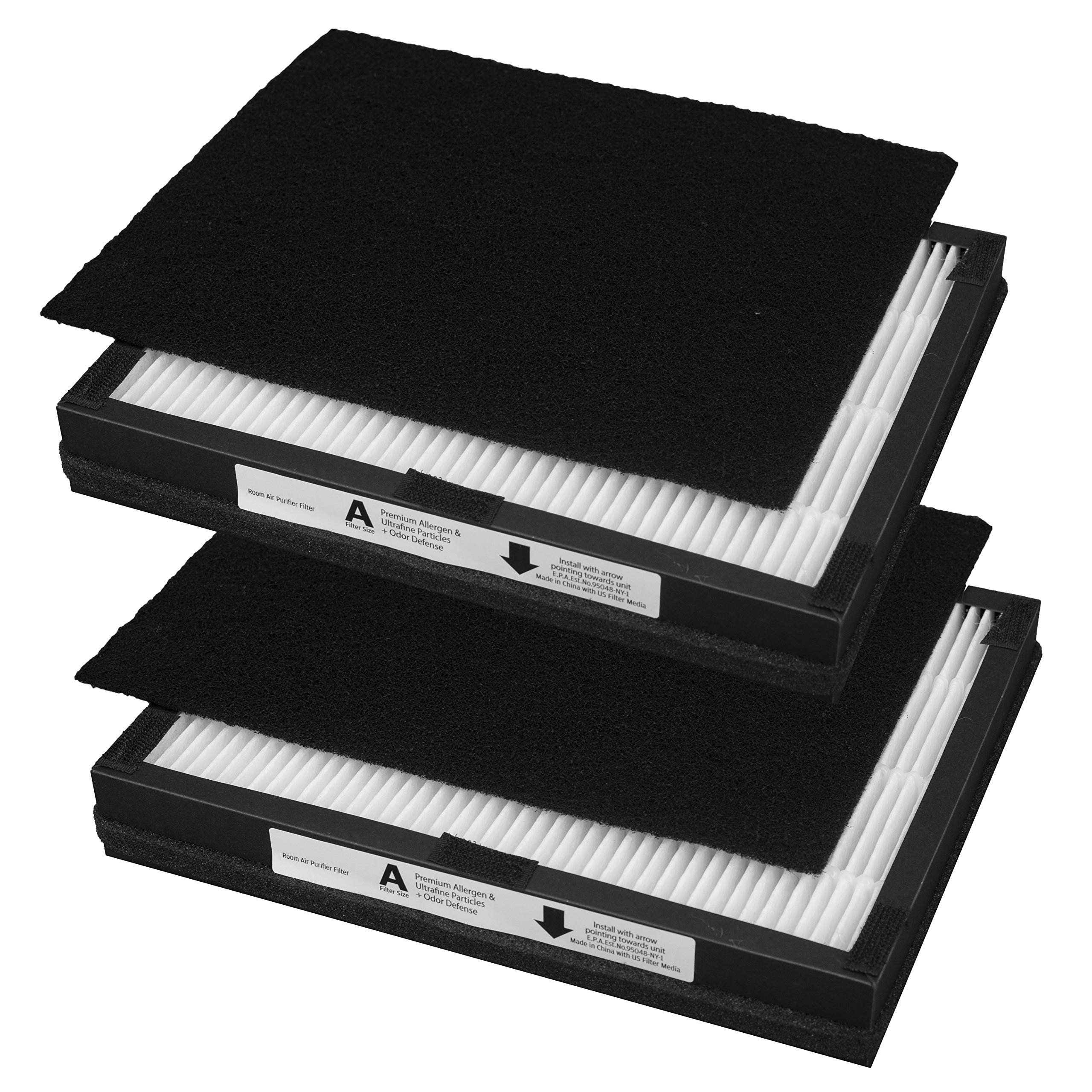 IAF-H-100A True HEPA Idylis A Replacement Filter, Compatible with FAP-C01-A, Idylis Air Purifiers AC-2119, IAP-10-100, IAP-10-150, IAPC-40-140, Part # 1150096, 2 HEPA + 2 Carbon Pre-filters