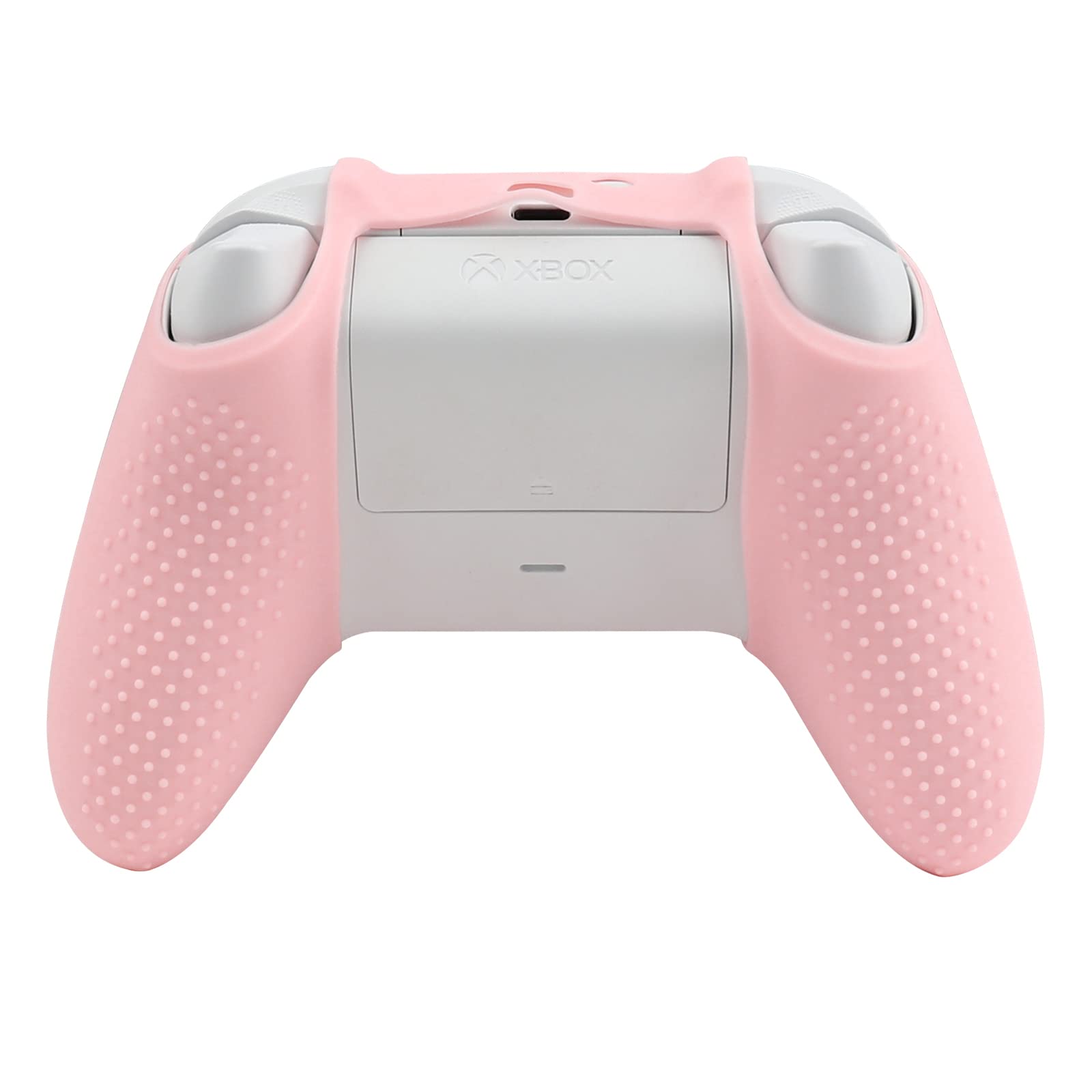 Pink Dots Controller Skins RALAN,Silicone Controller Cover Skin Protector Compatible for Xbox Series Controller (Pink Pro Thumb Grip x 2,Cat + Skull Cap &Cover Grip x 2).