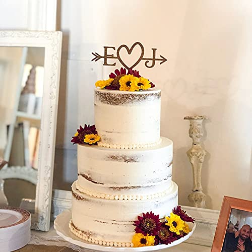 Rustic Wedding Arrow Cake Topper | Decoration | Beach wedding | Bridal Shower | Initials Cake Topper | Rustic Country Chic Wedding Top