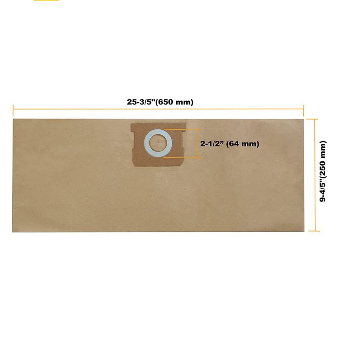 Pack 6 Vacuum Bags For Porter-Cable and Stanley 4 Gallon 5 Gal Shop Vac, Replacement Parts AT25-1238 Accessories Kit 25-1238