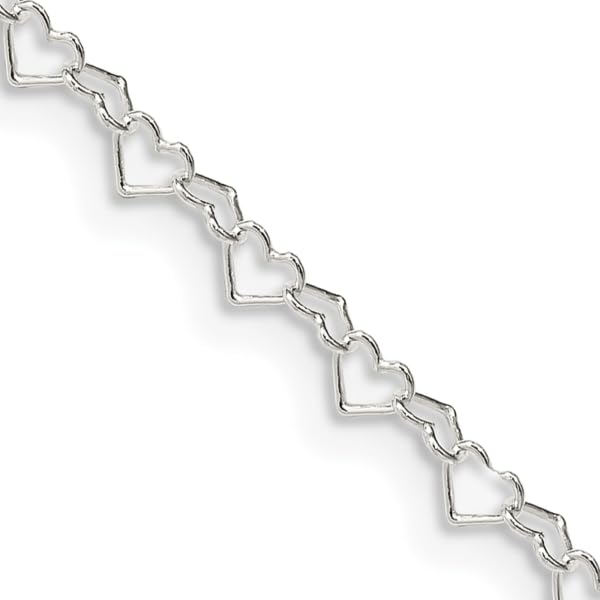 IceCarats 925 Sterling Silver 3.5mm Heart Love Link Chain Necklace 20 inch