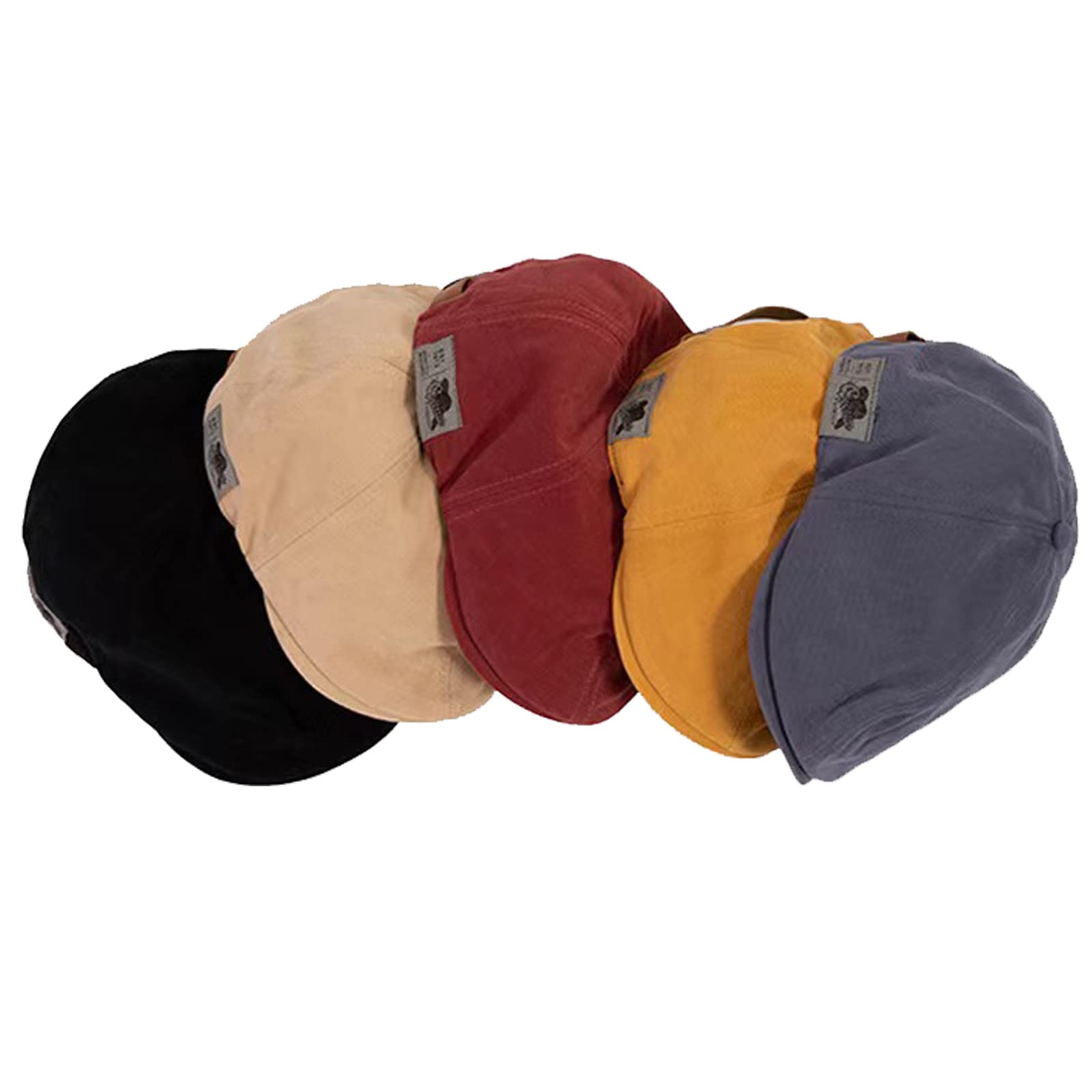 Men's Beret Hat Cotton Newsboy Berets Flat Caps Adjustable Classic Vintage Duckbill Buckle Cabbie Cap Red