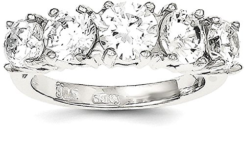IceCarats 925 Sterling Silver Cubic Zirconia CZ 5 Stone Anniversary Wedding Band Ring Size 7