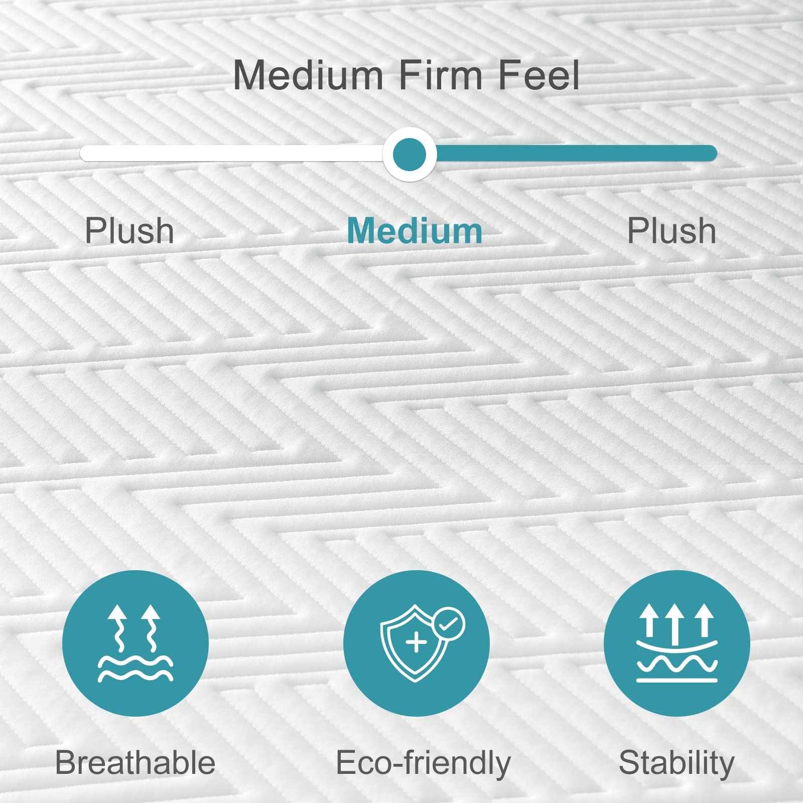 IYEE NATURE Queen Mattress,14 Inch Cooling-Gel Memory Foam Mattress Bed in a Box,Mattress Queen Size Supportive & Pressure Relief with Breathable Soft Fabric Cover,Medium Firm Feel