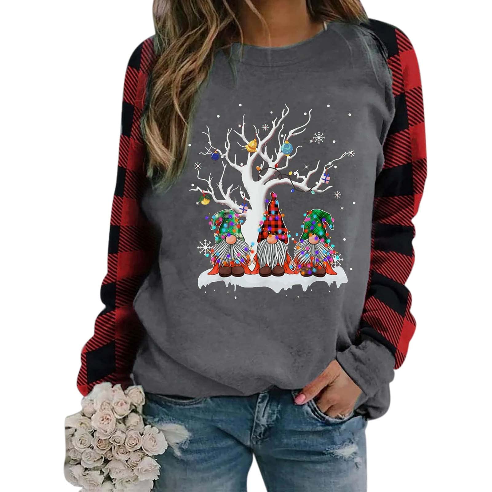 Pullovers For Women Round Neck Pullover Shirts Long Sleeve Sweatshirts Fashion Casual Hoodie Tops Clothes Outfits White