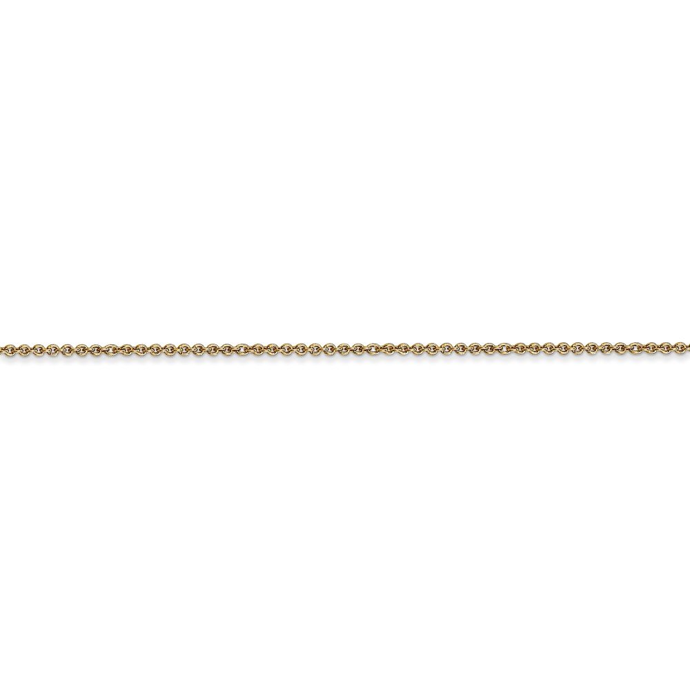 Jewelry Pilot 18K Yellow Gold 1.15mm Diamond Cut Cable Chain Necklace with Lobster Claw - 16" inches