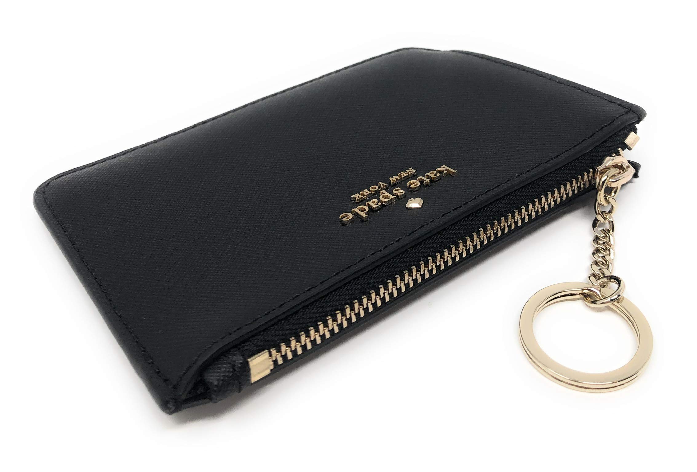 Kate Spade New York female Bitsy Laurel Way Saffiano Leather Key Chain Credit Card Wallet Black