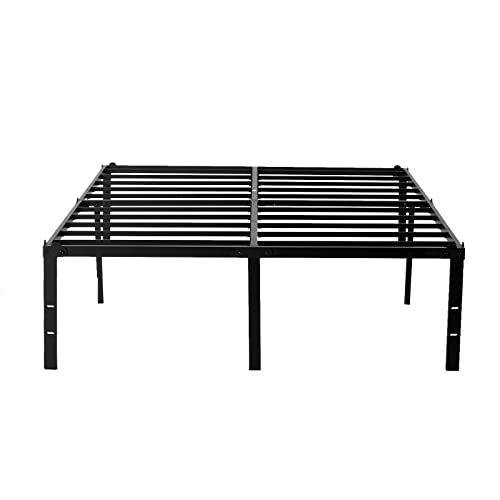 Veezyo Metal Bed Frame Full - 18 Inch Black Metal Platform Bed Frame, Easy Assembly with Large Storage Space, 3,500lbs Heavy Duty, No Box Spring Needed (Full)