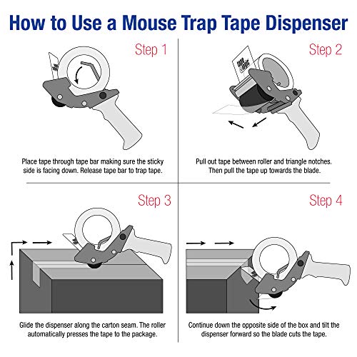 Ship Now Supply Tape Logic Mouse Trap Carton Sealing Tape Dispenser, 2"