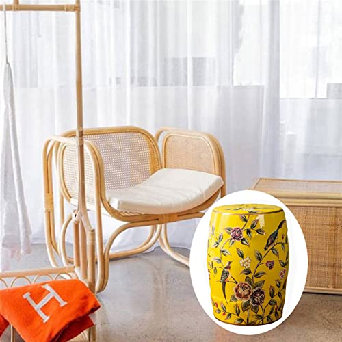 JADESA Decorative Ceramic Garden Stool, Glazed Ceramic Drum Stool, Suitable for Living Room, Balcony, Garden, Etc.