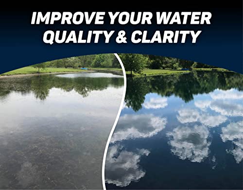 Sapphire Blue Lake & Pond Colorant - 1 Gallon - Deep Dark Blue Color Treats up to 1 Acre - Combination of Crystal Blue & Blackout Pond Dye- Environmentally Friendly Pond Dye
