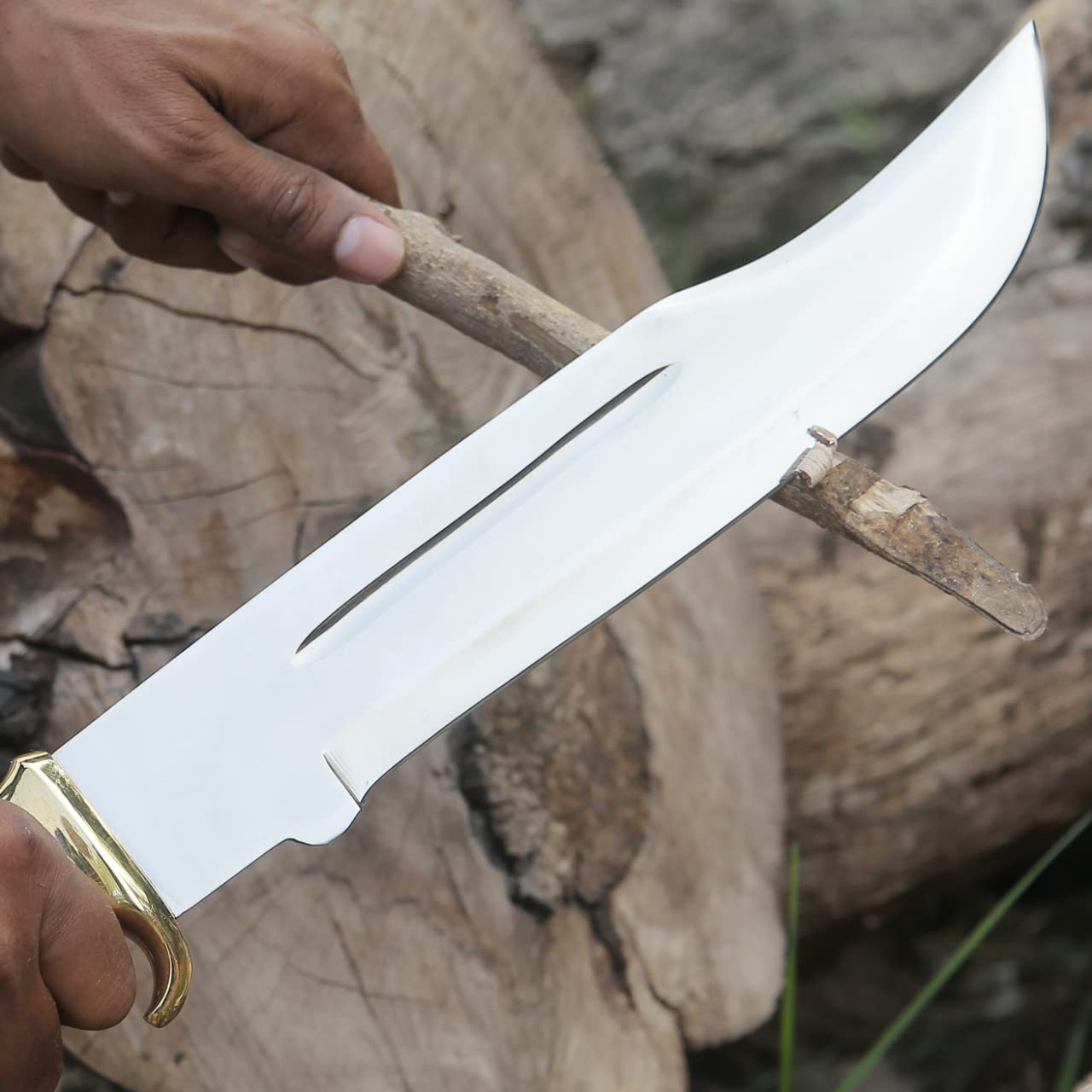Leopard Picks Custom Handmade Fixed Blade Knife High Carbon Steel Forged Hunting Knife Large Bowie Knife 18" For Outdoor Camping