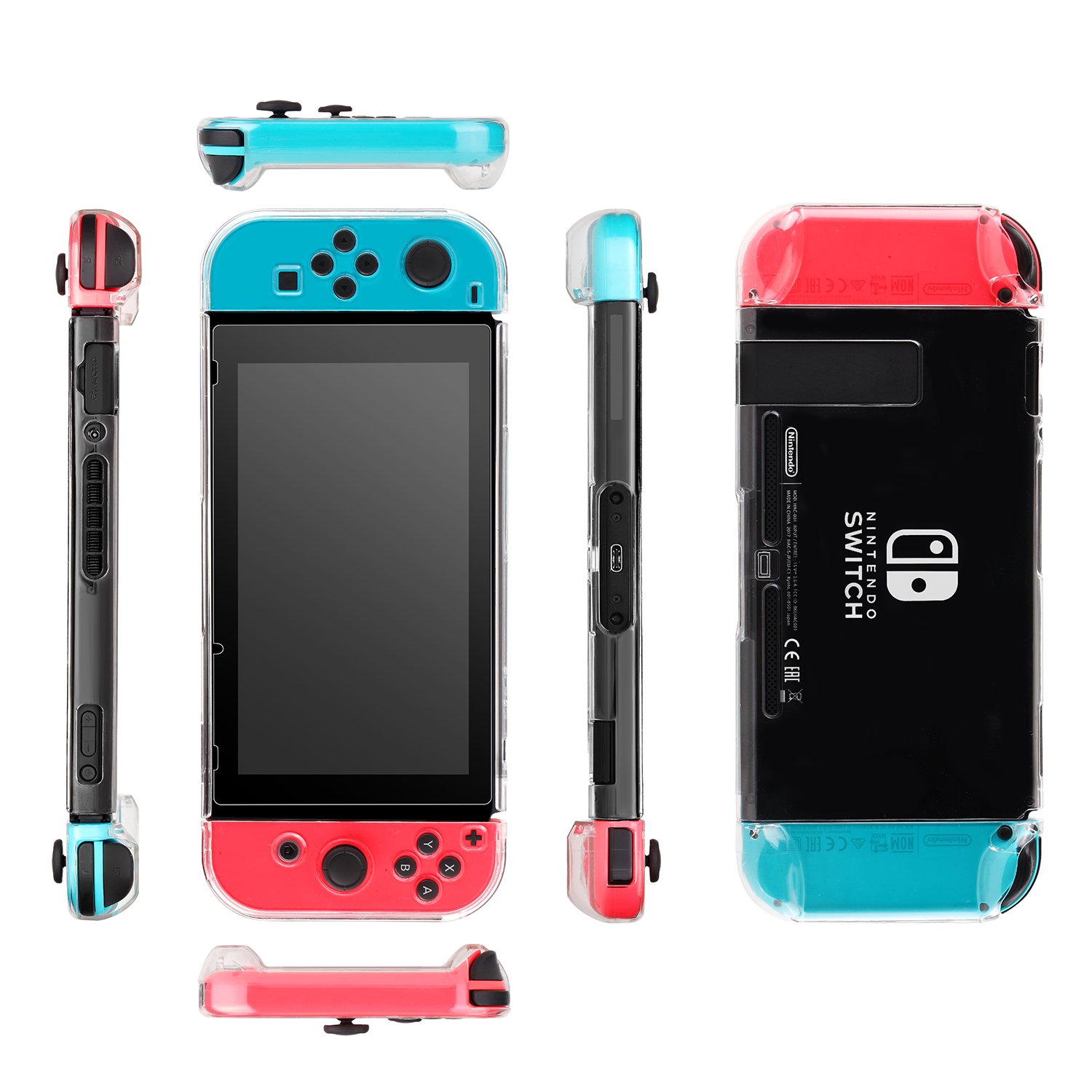 iAmer Accessories for Nintendo Switch 11 in 1 Starter Kits,Include Carrying Case for Switch,Protective Cover,Tempered Glass Screen Protector,Silicone Cover for Joy Con,Thumb Grips Caps,Game Card Case