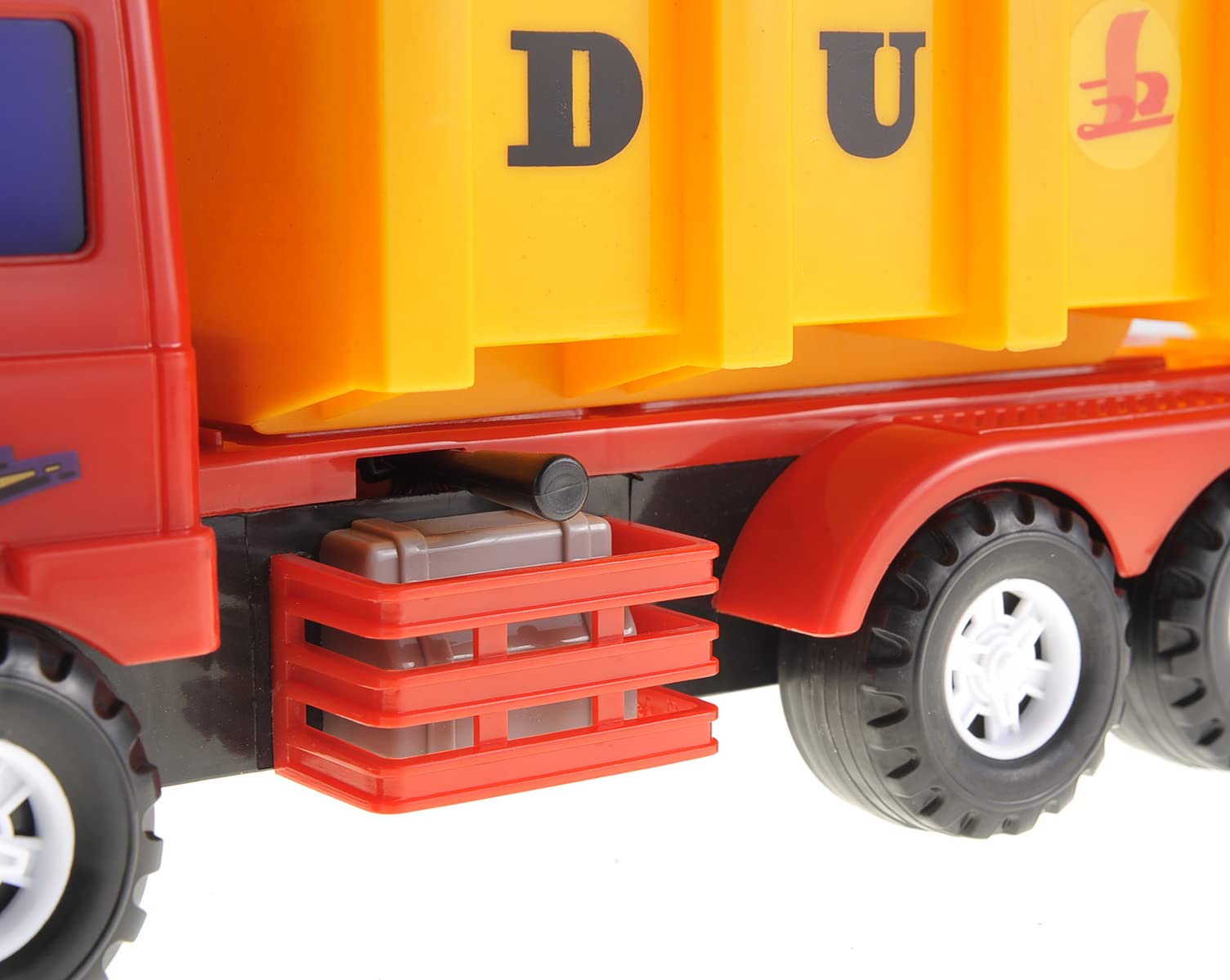 PowerTRC 15" Push & Go Dump Truck Toy | Realistic Friction Powered Dump Construction Truck for Kids Ages 3 Up