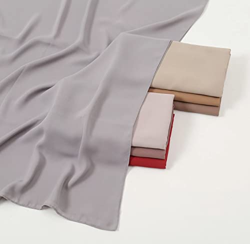 Hijab chiffon for women - hijab al-Quds β solid colors soft scarf - long hijab for women β head wrap haute chiffon - (cream)