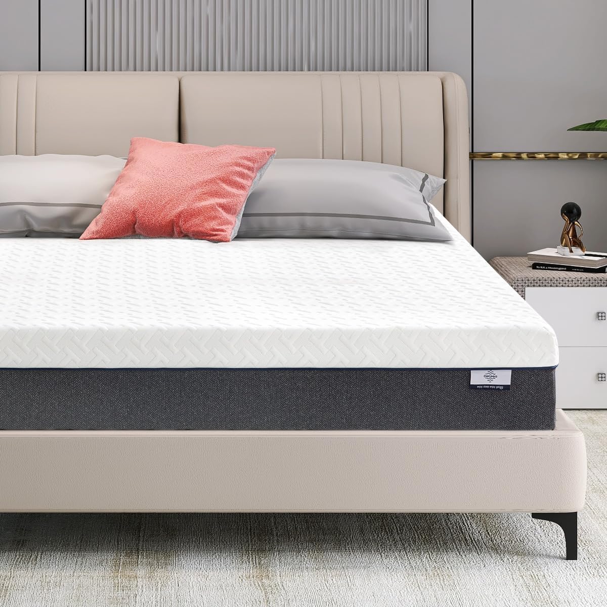TRIPARK 12 Inch Full Size Green Tea Cooling Gel Memory Foam Mattress in a Box, Bamboo Charcoal Full Bed Mattress for Pressure Relief & Support, CertiPUR-US Certified