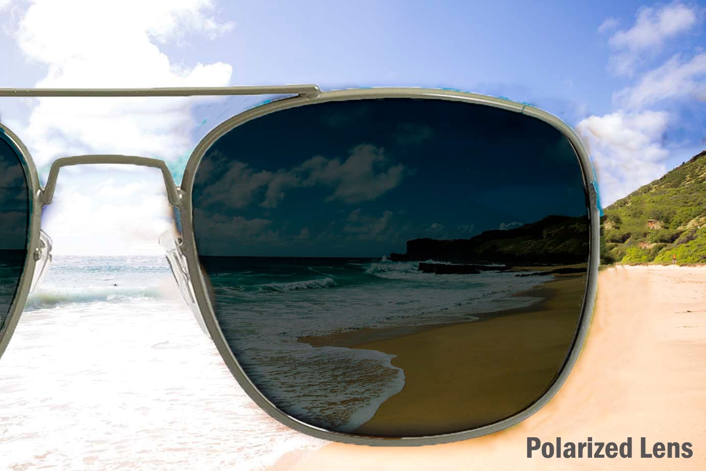 Humvee CampCo Pilot Sunglasses - Polarized Aviator Sunglasses Bayonette, 57mm, Matte Silver Frame, Gray Polarized Lens