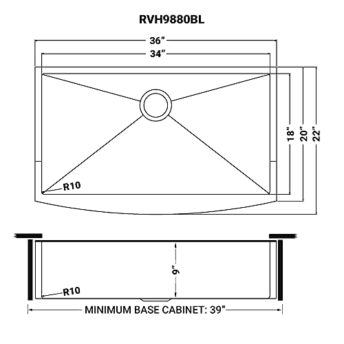 Ruvati Copper Tone 36-inch Apron-Front Farmhouse Kitchen Sink - Matte Bronze Stainless Steel Single Bowl - RVH9880CP