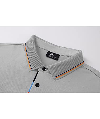 LLdress Polo Shirts for Men Golf Summer Casual Pullover Short Sleeve Golf T-Shirt, Grey M