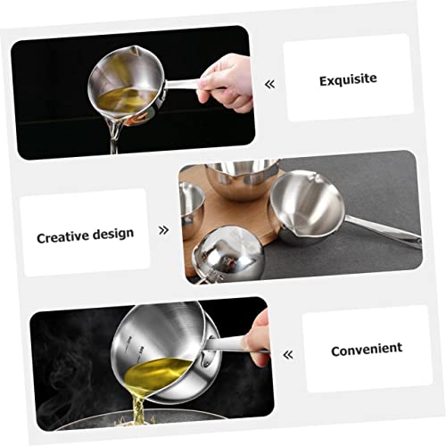 Veemoon Chocolate Milk 3pcs and Stick Pouring Pour Stainless Warmer Stockpot Kitchen Korean Spout Non Handle Soup Cookware Stovetop Melting Cooking Pot Stove Ml Saucepan Boiling Turkish Coffee Pot