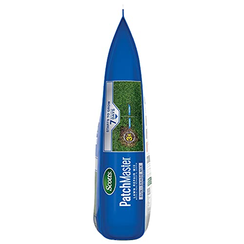 Scotts PatchMaster Lawn Repair Mix Sun + Shade Mix, Combination Grass Seed, Fertilizer, and Mulch, 10 lbs.