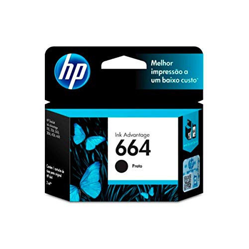 HP Cartucho De Tinta 664 Negra