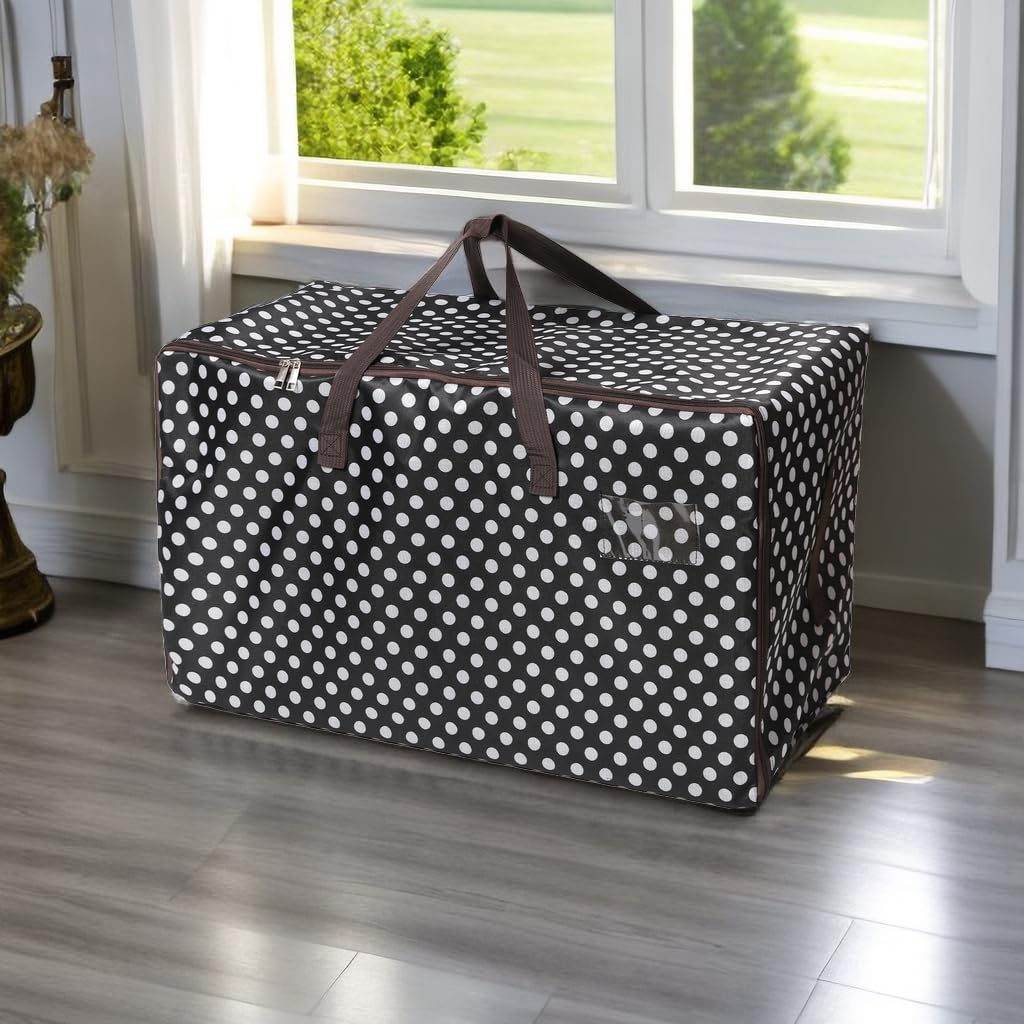 Yopay 3 Pack Extra Large Moving Bags, Heavy Duty Packing Tote Bags for Moving, Waterproof Strong Handle Zipper Clothes Storage Containers Bins for Camping and Travel, 28" L X 14" H X 16" D