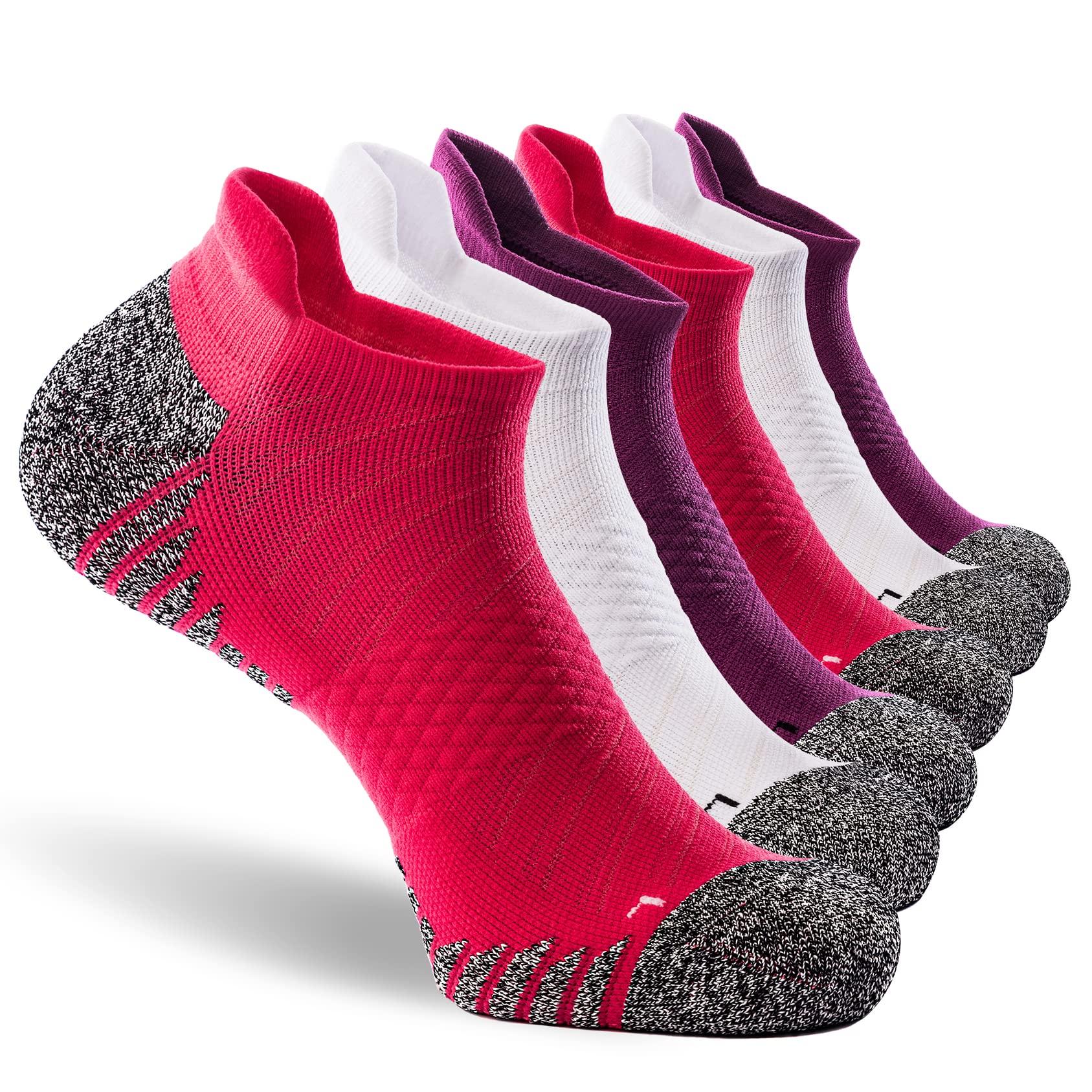 JEEDMNO Athletic Ankle Compression Socks Cushioned for Men and Women, Short Arch Support Socks ,Black,2 Pairs,Medium (Size 7-10 Womens/6-9 Mens)