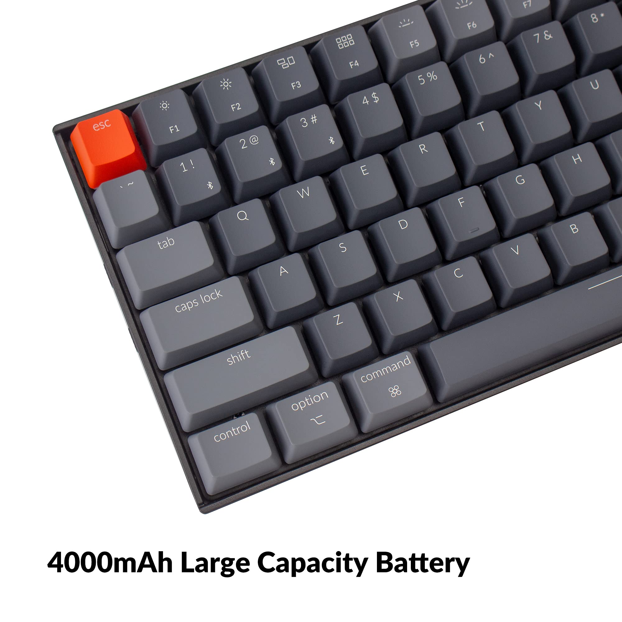 Keychron K2 Wireless Bluetooth 5.1/Wired USB Mechanical Keyboard for Mac Layout, Compact 84 Keys Computer Keyboard Gateron G Pro Red Switch White LED Backlight N-Key Rollover for Windows-Version 2