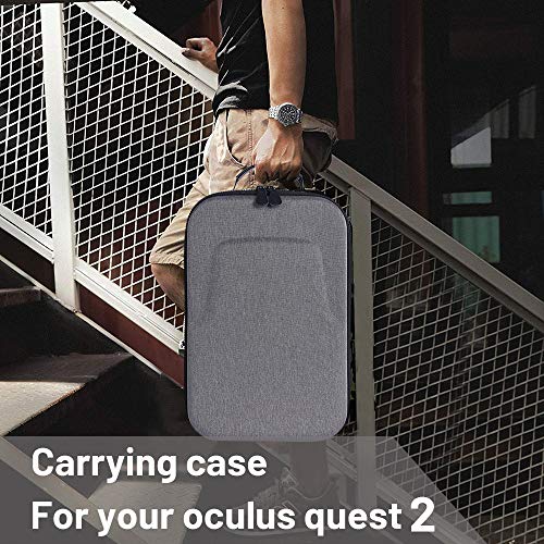 LOVEDAY Hard Travel Case for Oculus Quest 2 / Oculus Quest VR Gaming Headset Controllers Accessories Waterproof Carring case (Gray