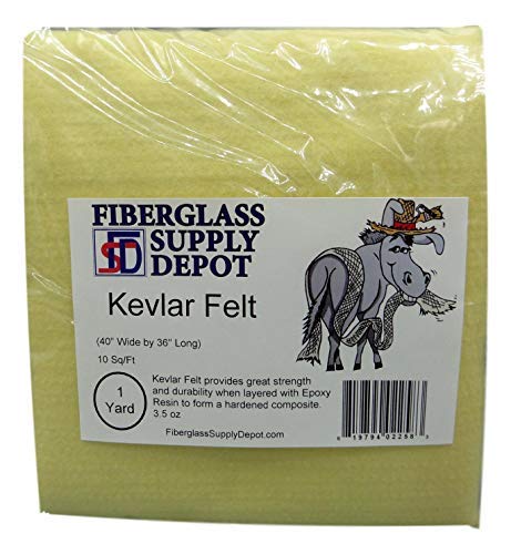 Kevlar Felt - 1 Yard - 36 Inches by 40 Inches - Used for Canoe kayak to Protect Boat bottoms from rocks, oysters, sand, and virtually any object That would normally puncture The bottom - 3.5 ounce