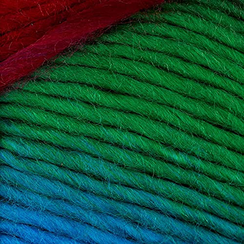 Lion Brand Landscapes Yarn - 6 Pack with Pattern Cards in Color (Apple Orchard), red, burgundy, blue, brown, and green