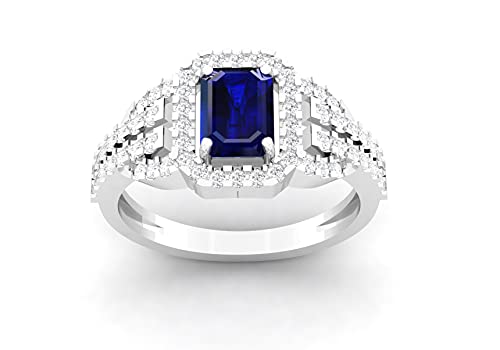 LMDPRAJAPATIS Lab - Certified Blue Sapphire Neelam Birthstone Sapphire Women's Ring, Ring Size 10