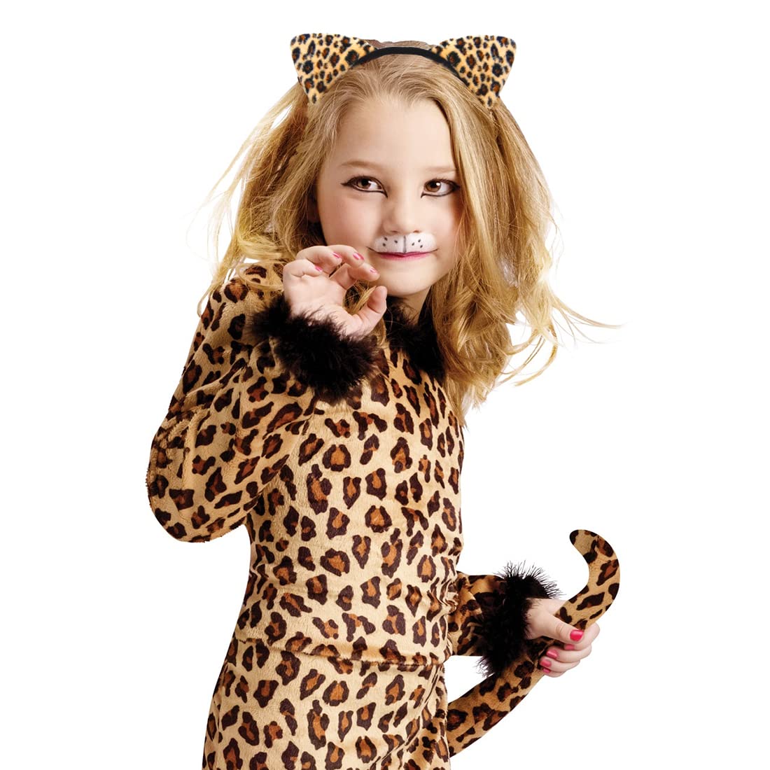 LIONSOUL 14pcs Cheetah Ears Headband for Women Leopard Cheetah Print Birthday Party Decorations Supplies