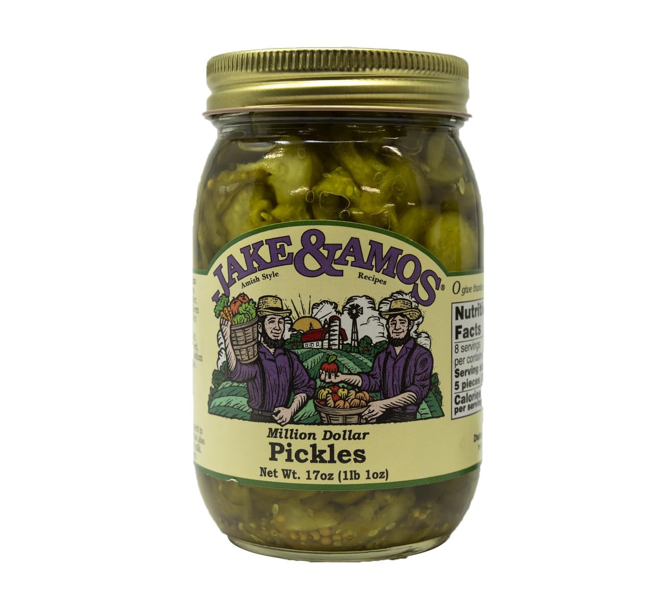 Jake & Amos Million Dollar Sliced Pickles 17 Oz. (3 Jars)
