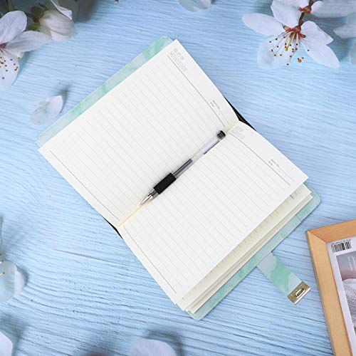 Socobeta Leather Journal Book Thick Classic Notebook Office School Supplies(GreenMarble Code Book)