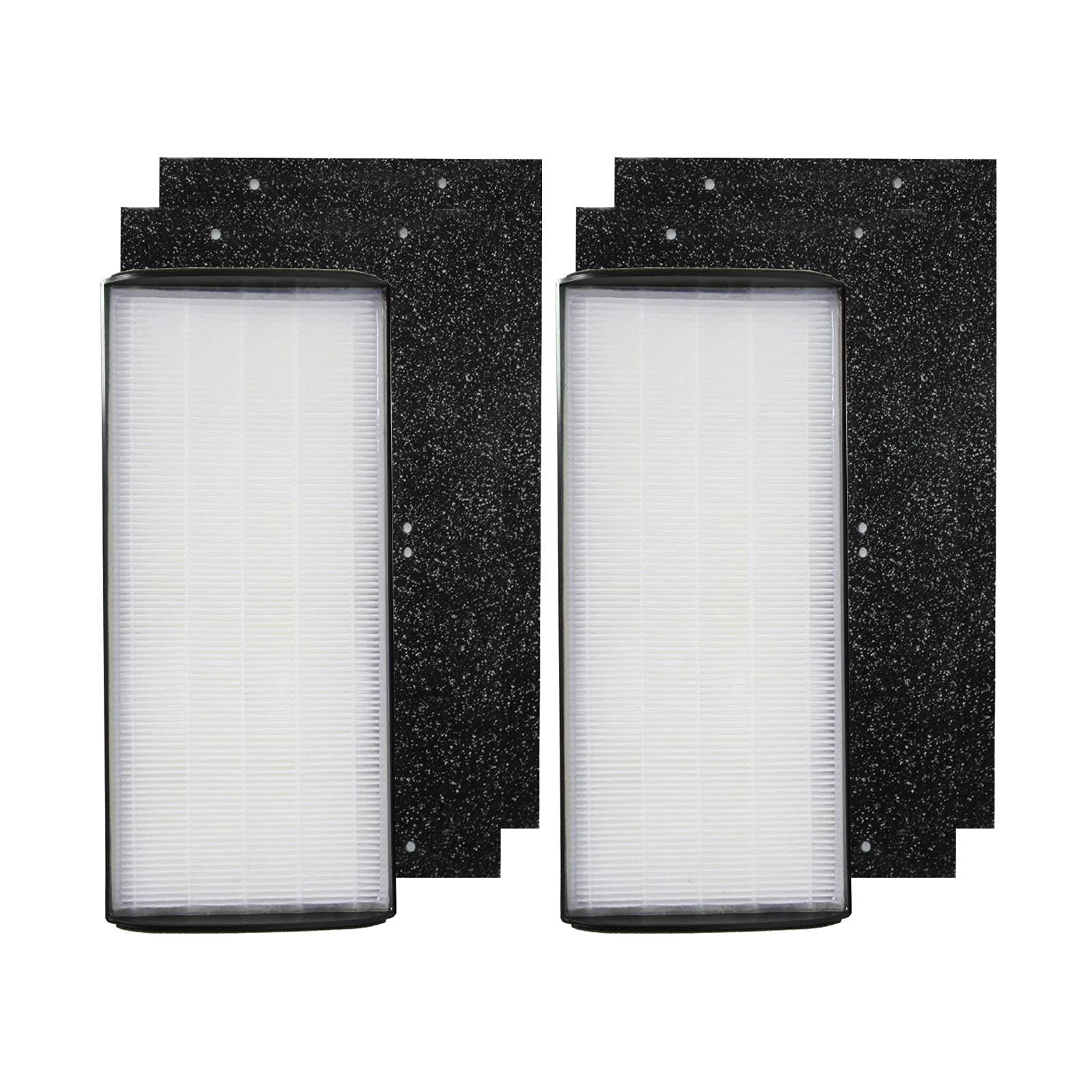 PUREBURG 1183600 Replacement Filter Set Compatible with Whirlpool WPT60 (P/B) Whispure Medium Air Purifier,2-Pck H13 HEPA Activated Carbon 3-Stage Filtration