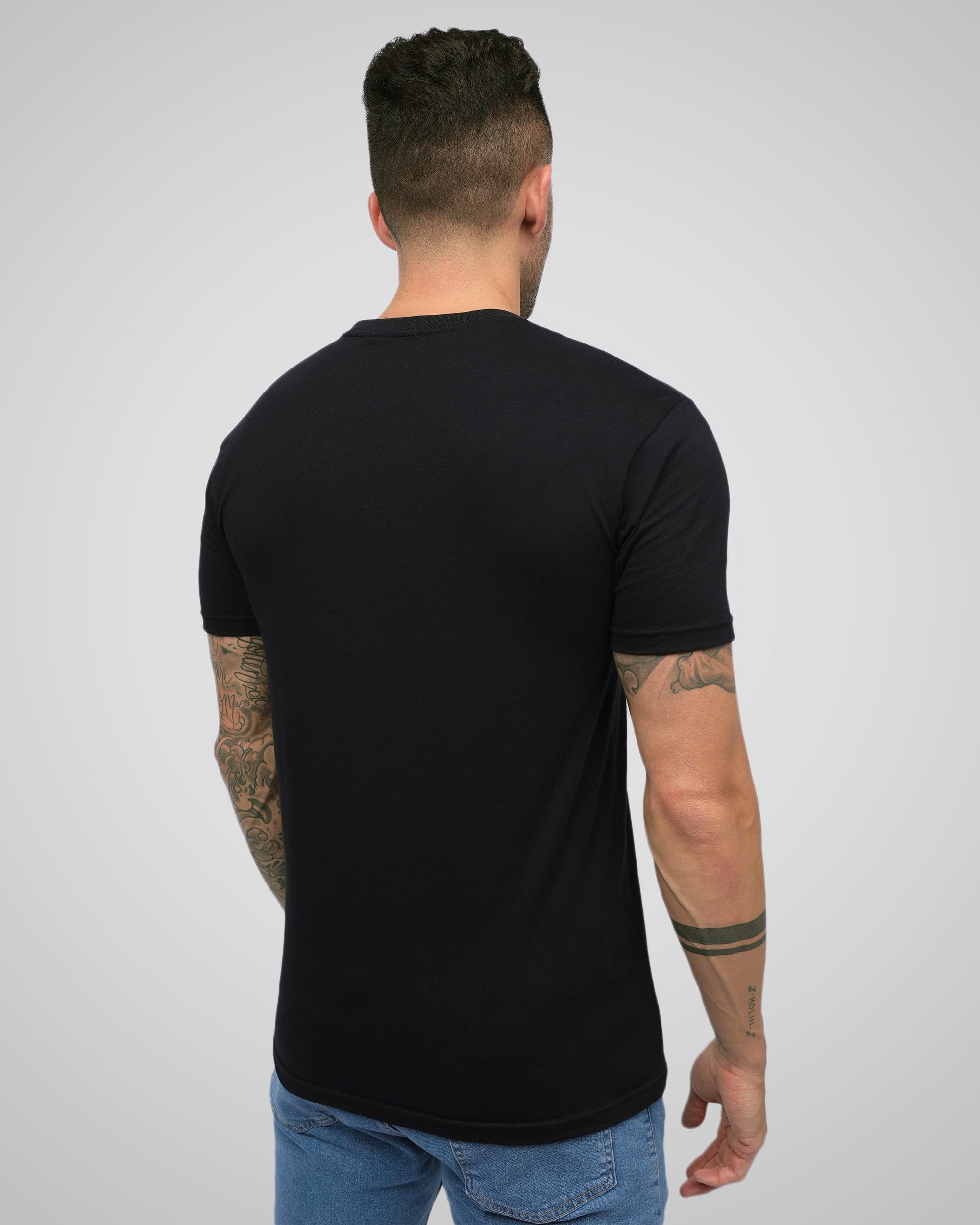 INTO THE AM Liberty T-Shirt - Cool Astronaut Design Tees for Men (Black, X-Large)