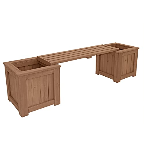 Yardistry YM12841 Planter Bench, Mocha Brown Stain