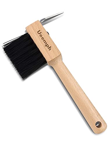 Ueemph Hoof Picks for Horses,Wooden Handle Hoof Pick with Brush,Sturdy and Durable,Excellent Texture, (1 Pieces)