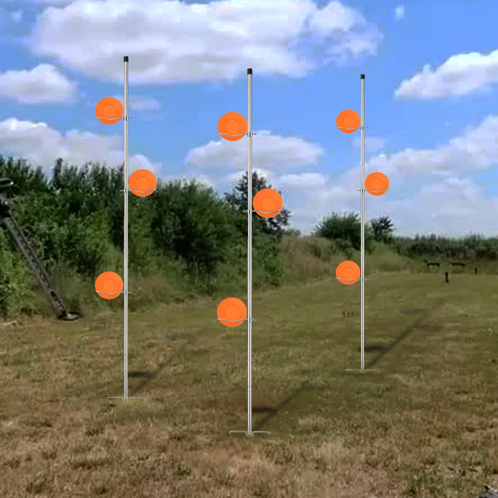 Lipole Clay Pigeon Holders, 3 Pack Extra Thick Stainless Steel Shooting Target Stands, Hunting Targets & Accessories for Shooting Practice