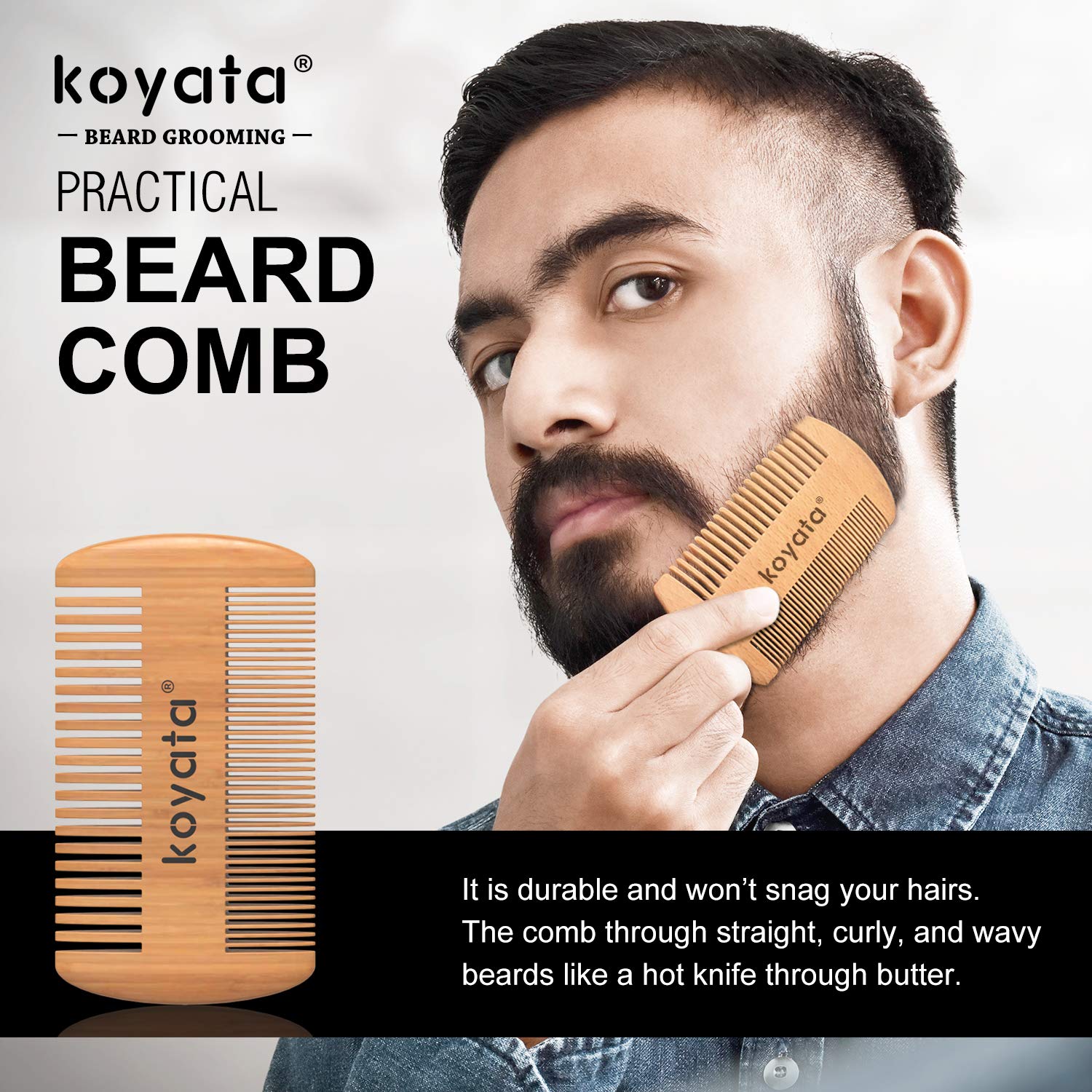 KOYATA 10 In 1 Beard Grooming Kit For Beard Maintenance, Beard & Mustache Moisturizing& Conditioning Kit Contains Beard Balm, Wooden Beard Comb, Beard Scissors, Beard Shampoo/Wash, Beard Gift For Men